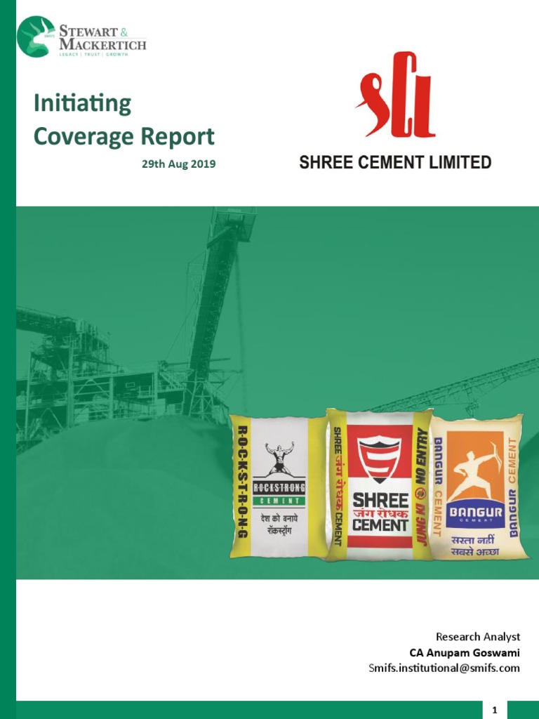Shree Cement Ltd-Stewart & Mackertich Research-Initiating Coverage Report | PDF | Cement | Stocks