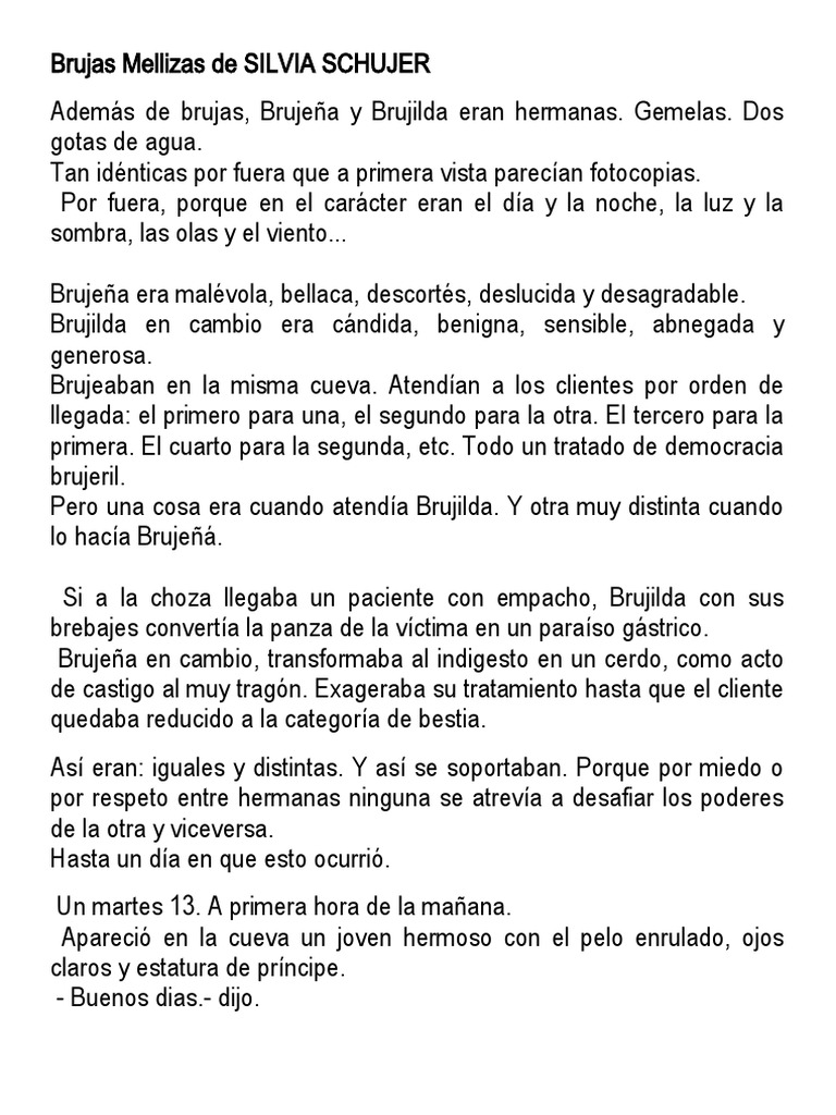 Brujas Mellizas de Silvia Schujer | PDF