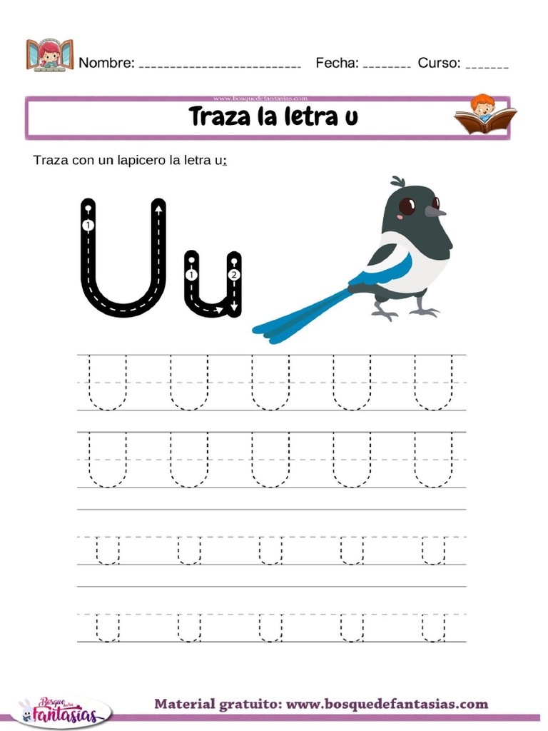 Ejercicios de Palabras Con La Letra U | PDF