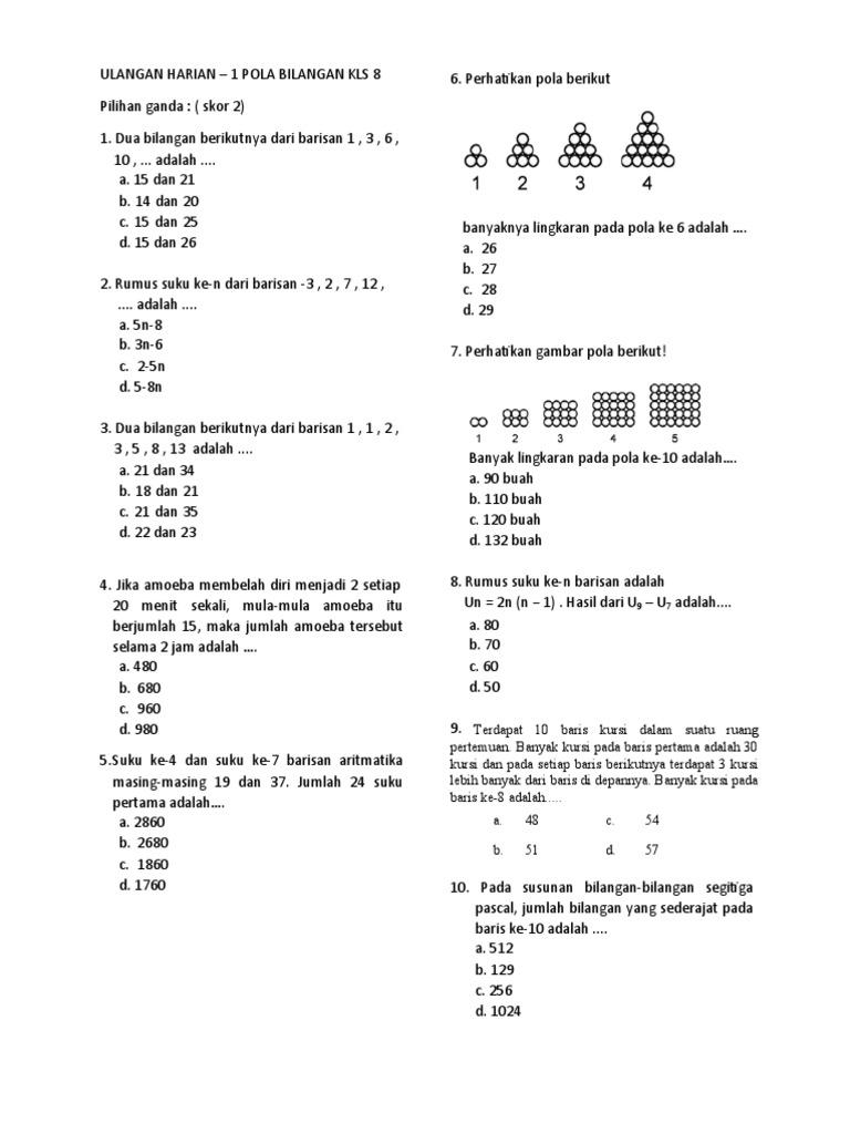 Penilaian Harian Kelas 8 | PDF