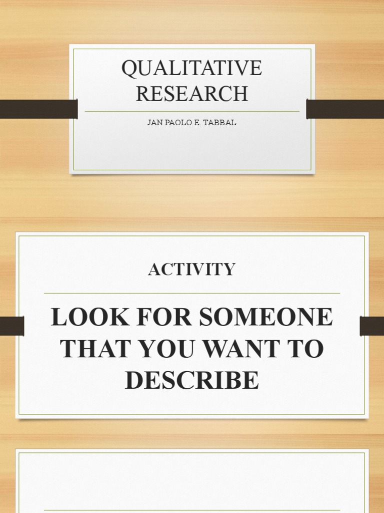 Qualitative Research | PDF | Qualitative Research | Experience