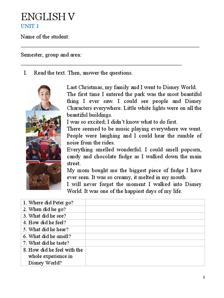 Booklet - Unit 1 - English V | Download Free PDF | Semantic Units | Linguistic Typology