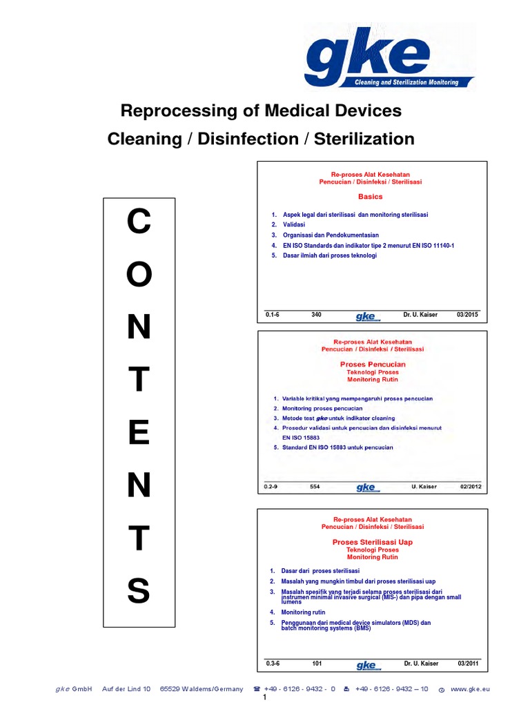 Materi Dr. Kaiser GKE (Seminar Folder - Cleaning, Sterilization, BI ...