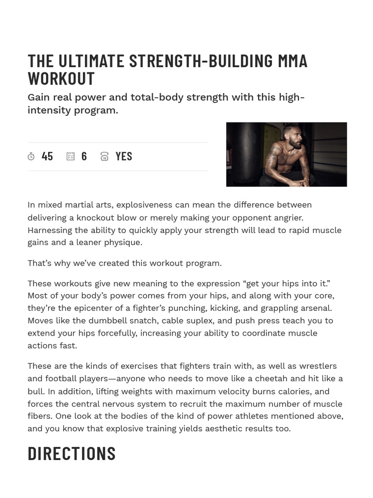 The Ultimate Strength-Building MMA Workout - Muscle & Fitness | PDF ...