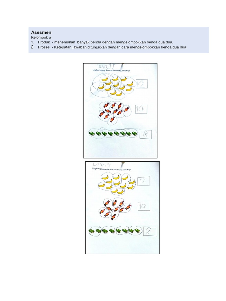 Asesmen - 1.2 Membilang Dua Dua - Kelas 1 - Inovasi | PDF