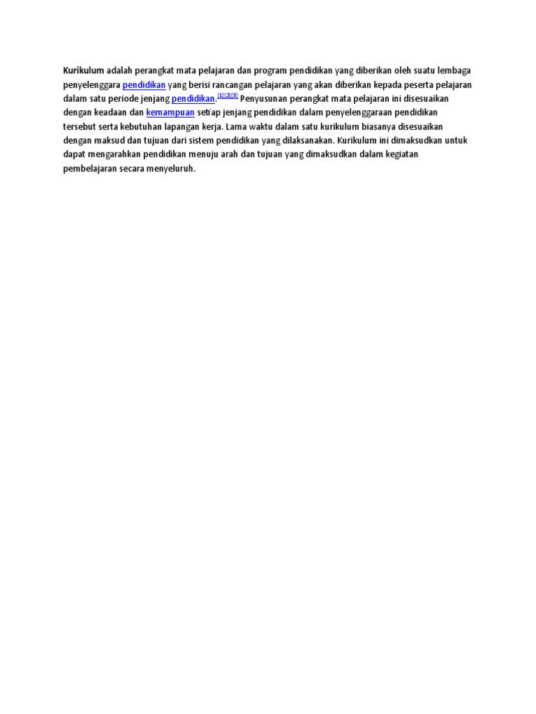 Kurikulum Jenjang Pendidikan | PDF