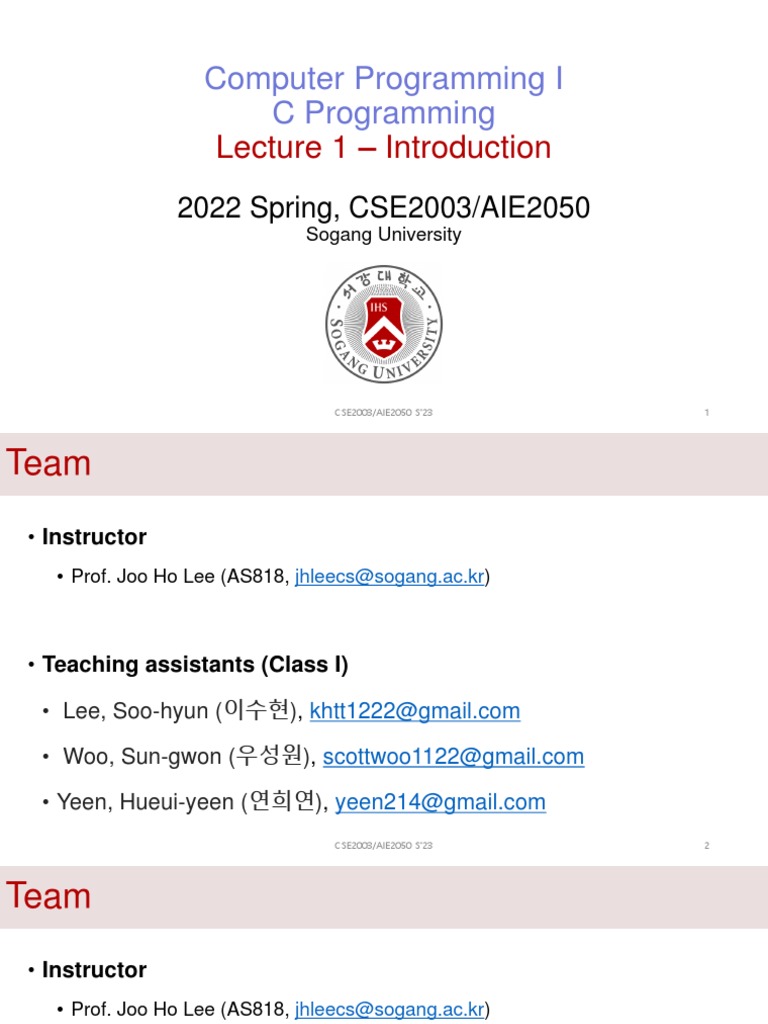 2023 Spring Computer Programming 1 Lecture01 Hello World | PDF ... 2023 Spring Computer Programming 1 Lecture01 Hello World | PDF ...