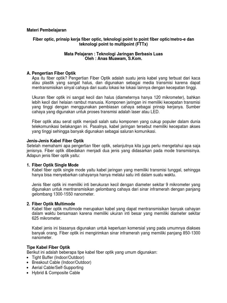 Modul TJBL XI Fiber Optik | PDF