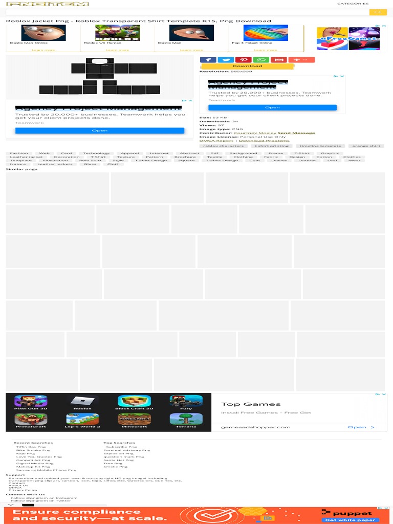 Roblox Jacket PNG - Roblox Transparent Shirt Template R15, PNG Download ...