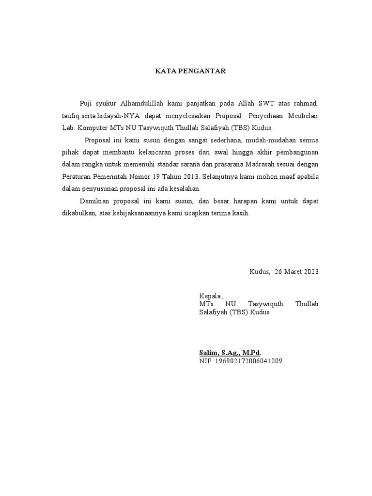 Proposal Meubeler | PDF