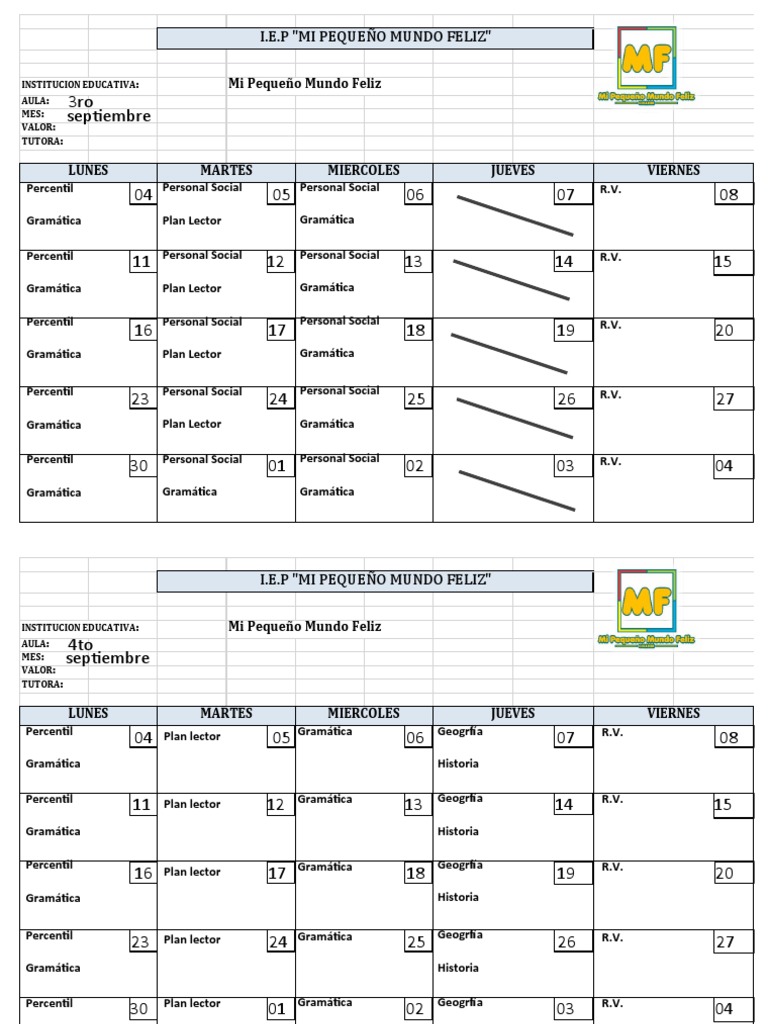 hoja de programación | PDF