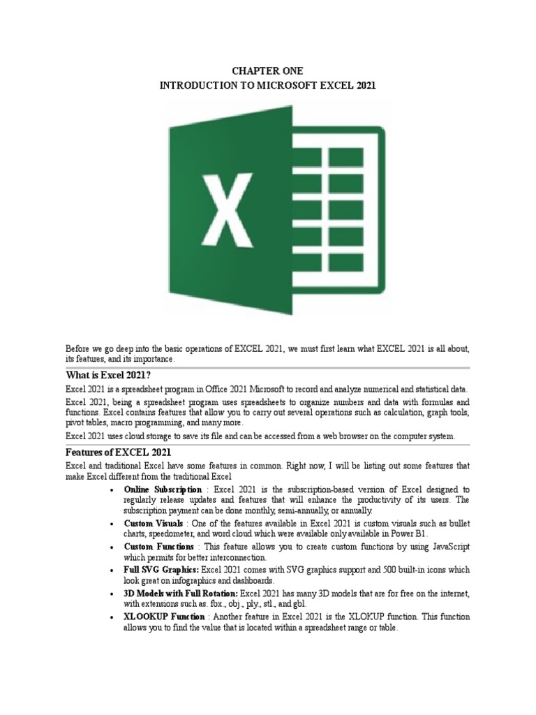 Excel 2021 Features & Interface Guide | PDF | Microsoft Excel | Window (Computing)