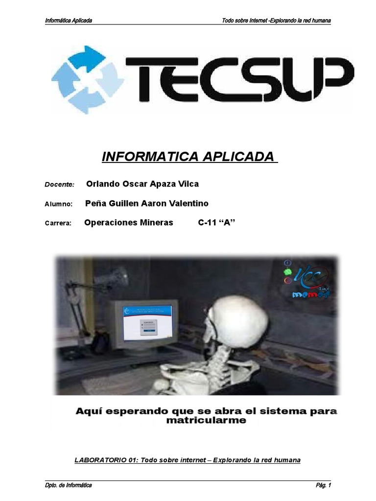 Lab 1 Informatica Aplicada | PDF | Red de computadoras | Protocolos de internet