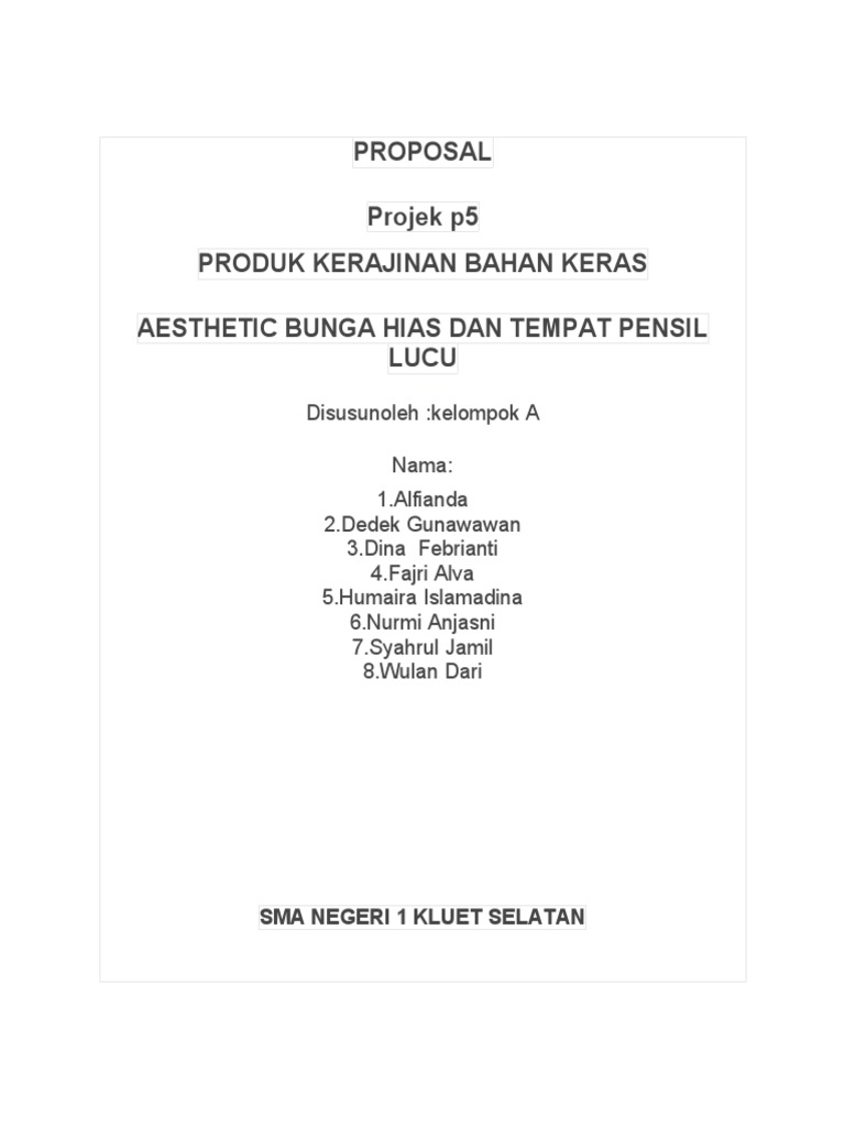 Contoh Proposal p5 | PDF