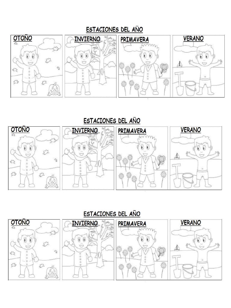 Estaciones Del Año para Colorear | PDF