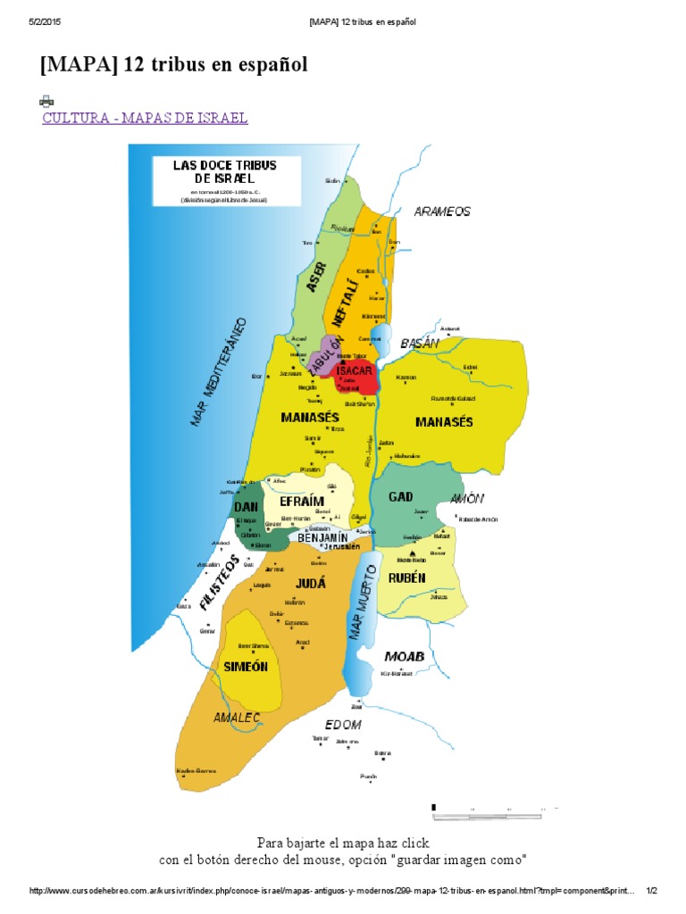 Mapa de las 12 Tribus de Israel | PDF