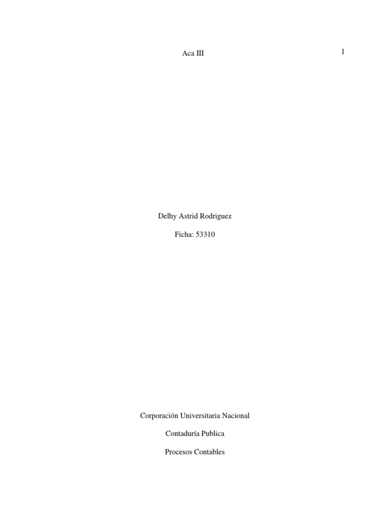 ACA 3 Procesos Contables | PDF | Estado de resultados | Contabilidad