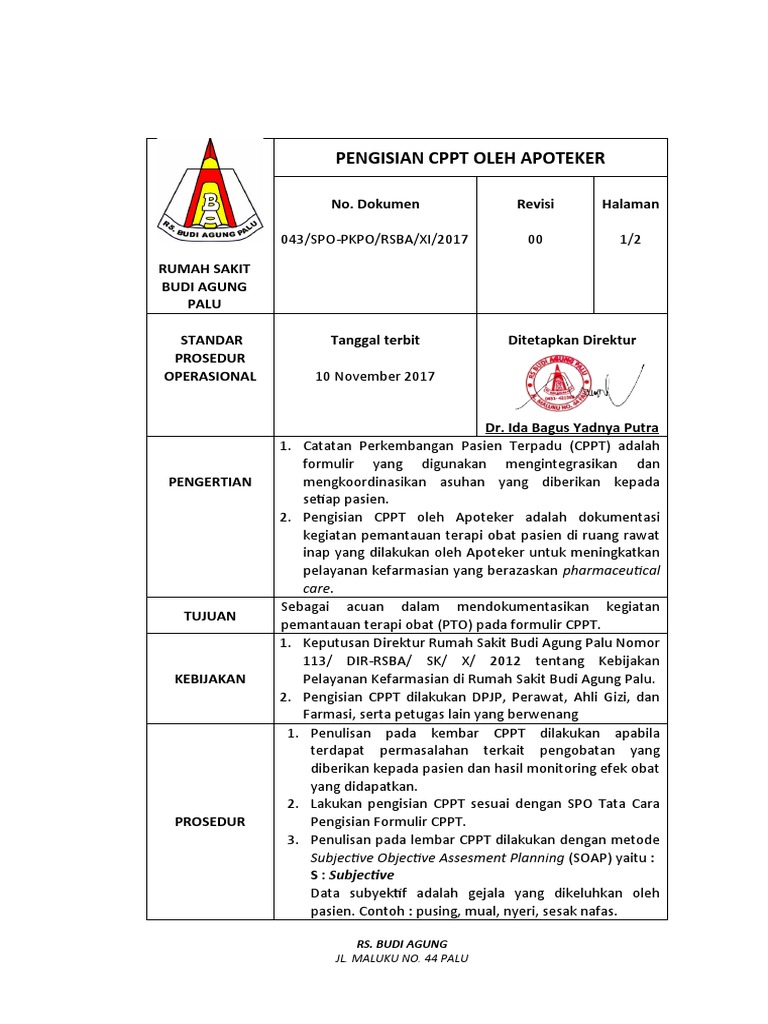 Spo Pengisian CPPT Fix | PDF
