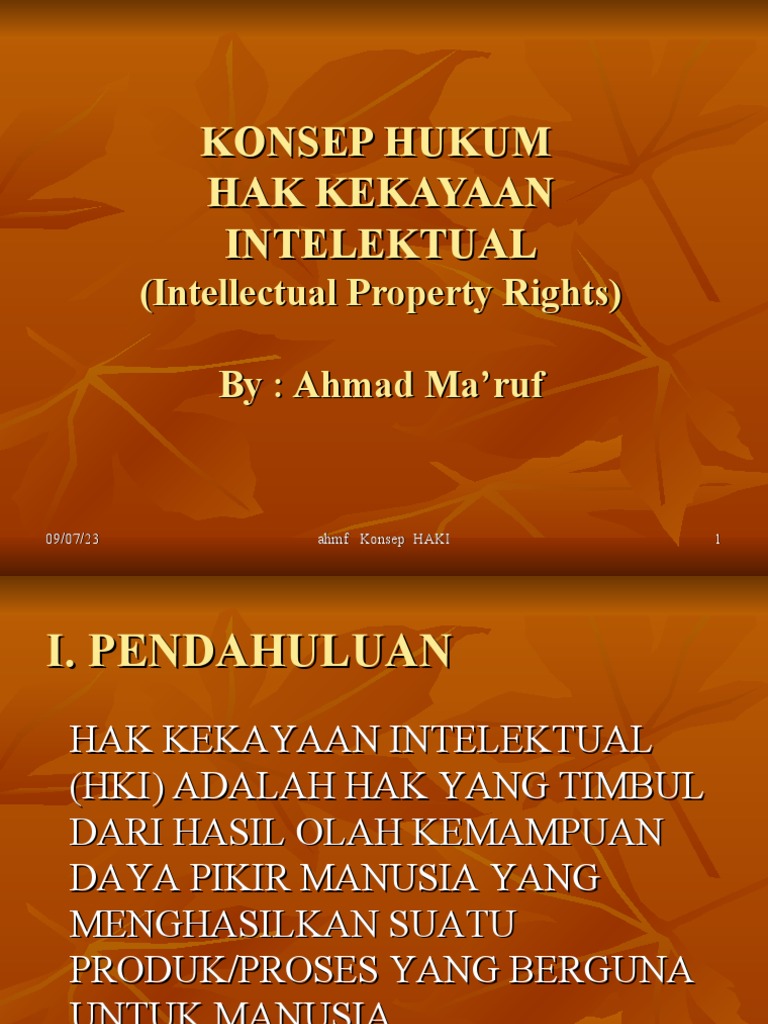 Konsep HKI Ahmadmaruf | PDF | Hukum