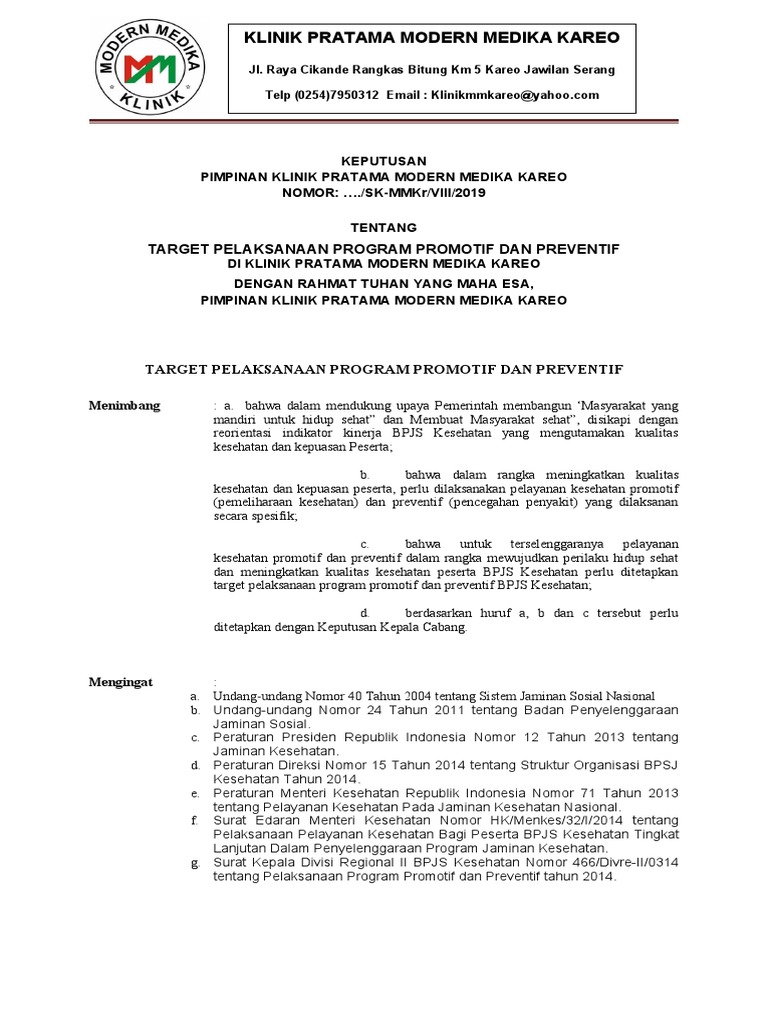 SK Promotif Dan Preventif | PDF