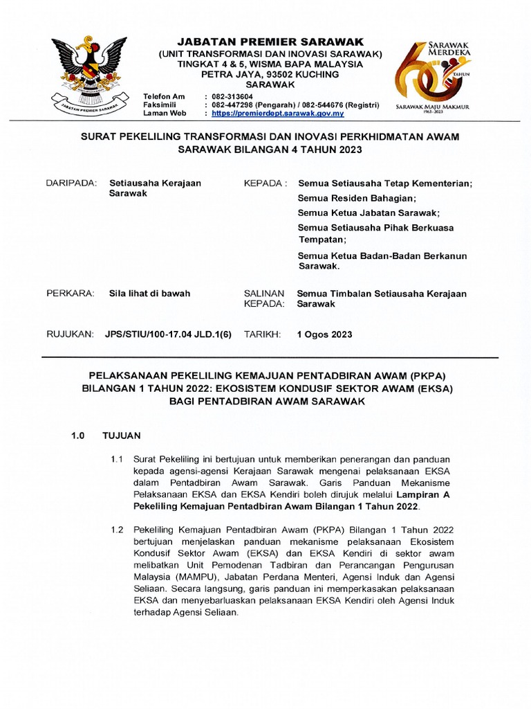 9319 Surat Pekeliling Transformasi Dan Inovasi Perkhidmatan Awam ...