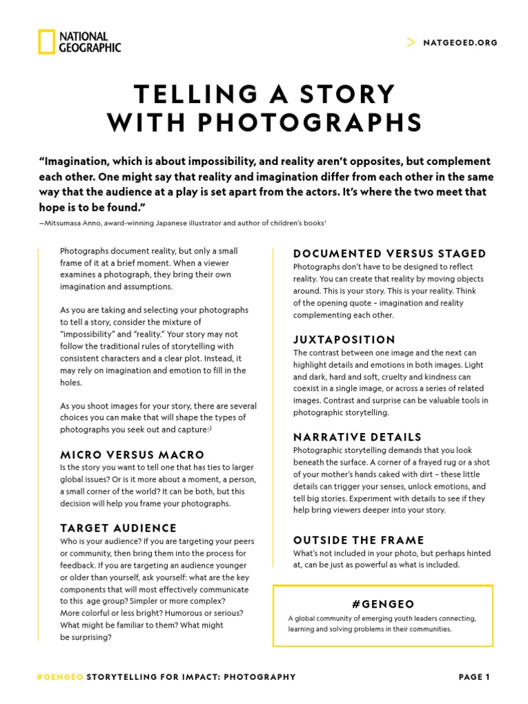 Telling A Story With Photographs | PDF | Storytelling