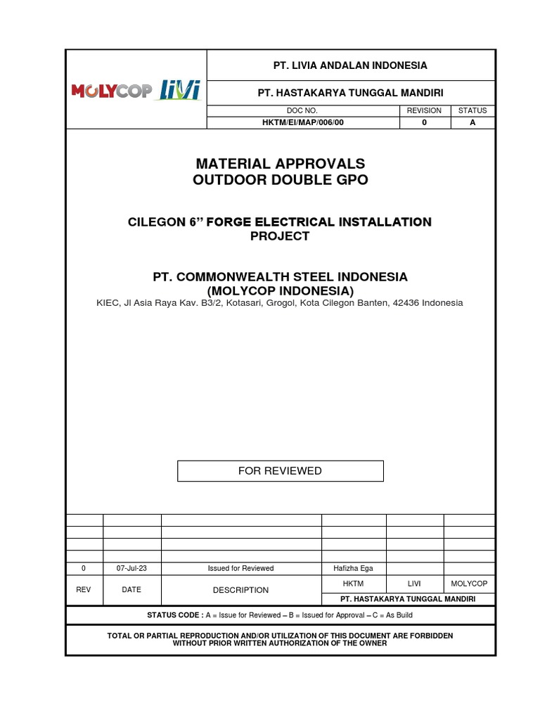 Material Approvals Outdoor Double GPO | PDF