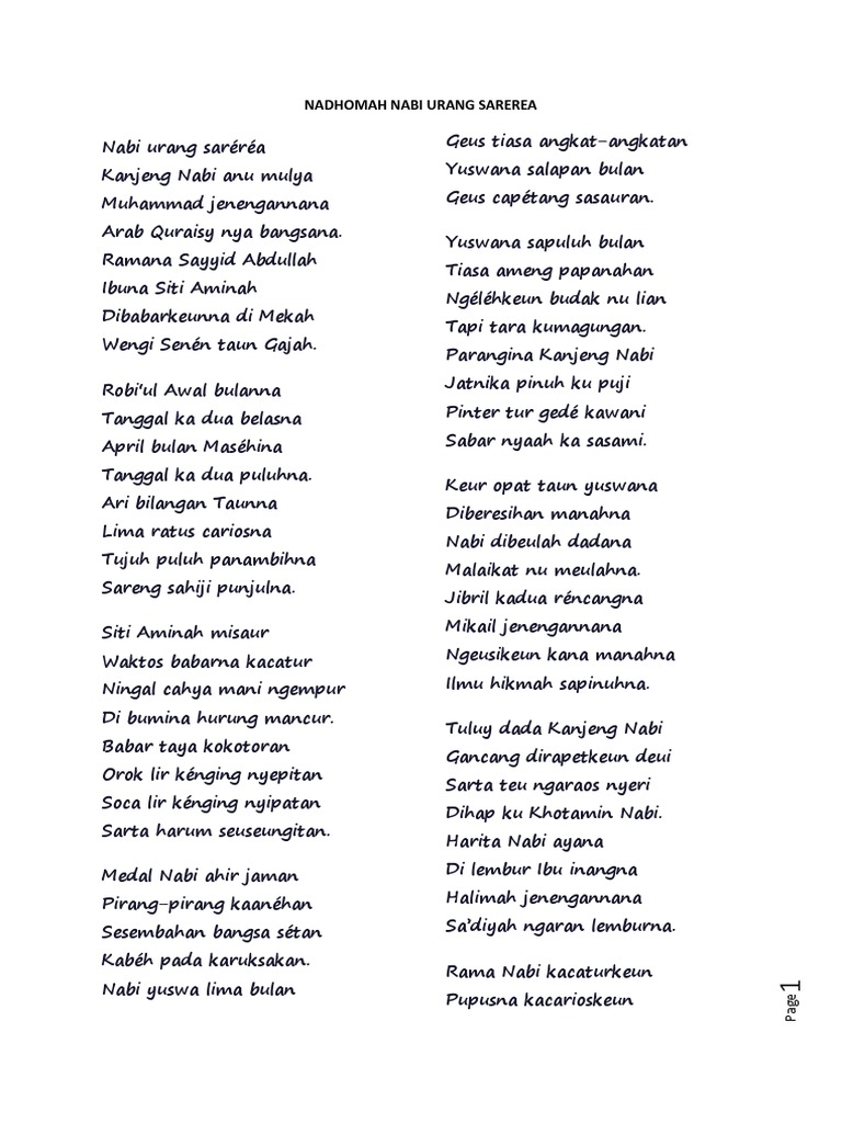 Nadhomah Gusti Urang Sarera | PDF