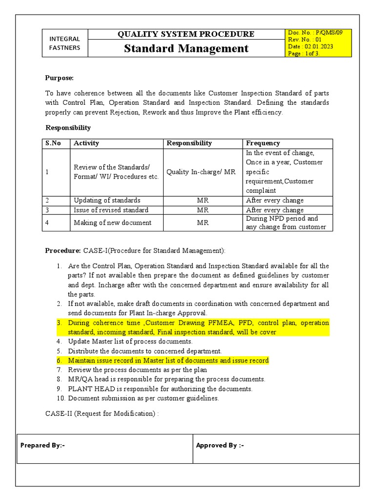 Standards Management | PDF | Quality Management System | Business Process