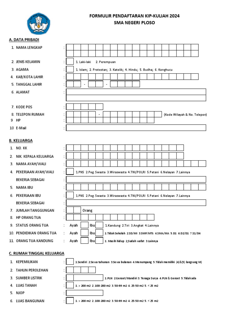 Formulir Kipk 2024 | PDF