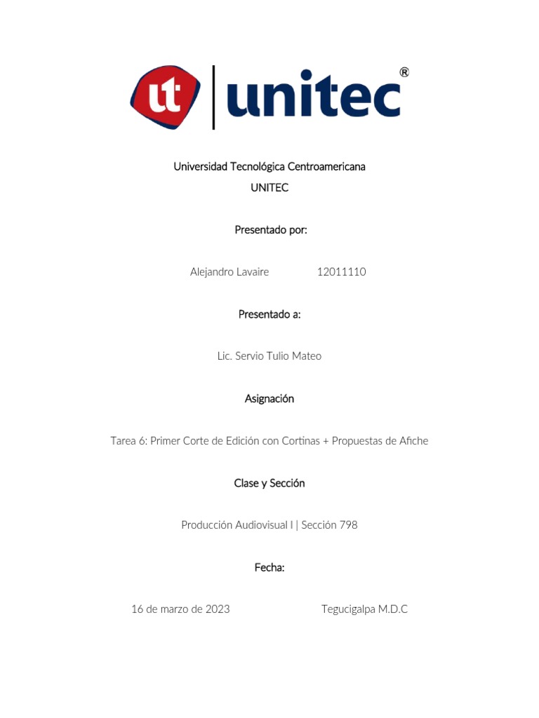 Tarea 6 - Edicion de Video | PDF | Tecnología e ingeniería Tarea 6 - Edicion de Video | PDF | Tecnología e ingeniería