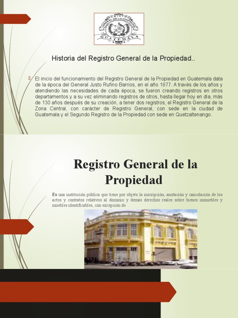 Registro General de La Propiedad | PDF | Propiedad | Guatemala