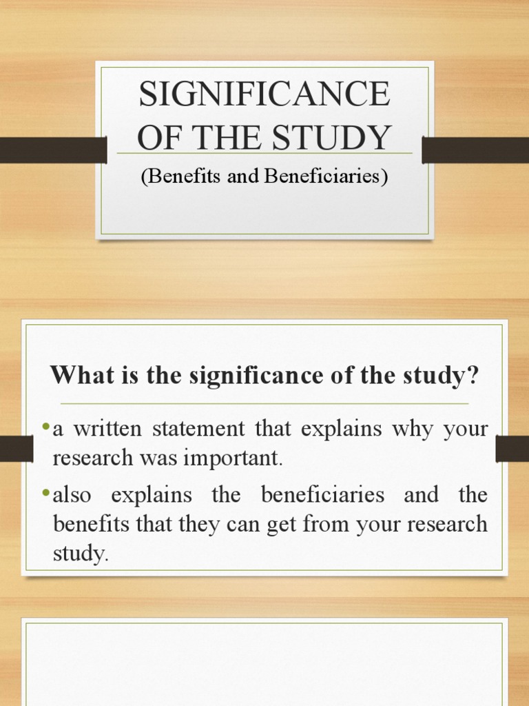 Significance of The Study | PDF | Educational Technology | Human ...