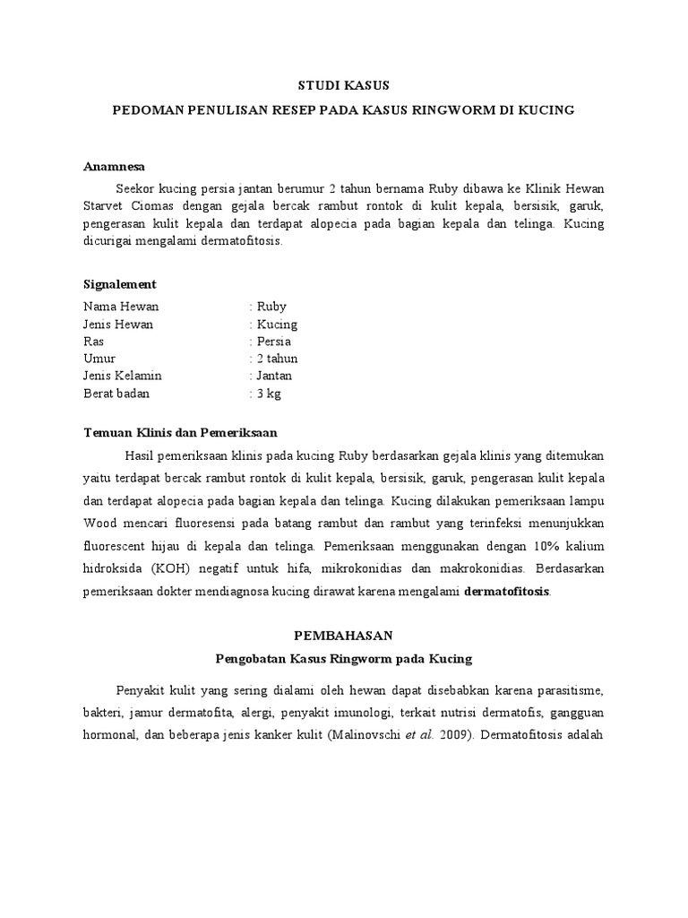 PENULISAN RESEP RINGWORM Studi Kasus | PDF