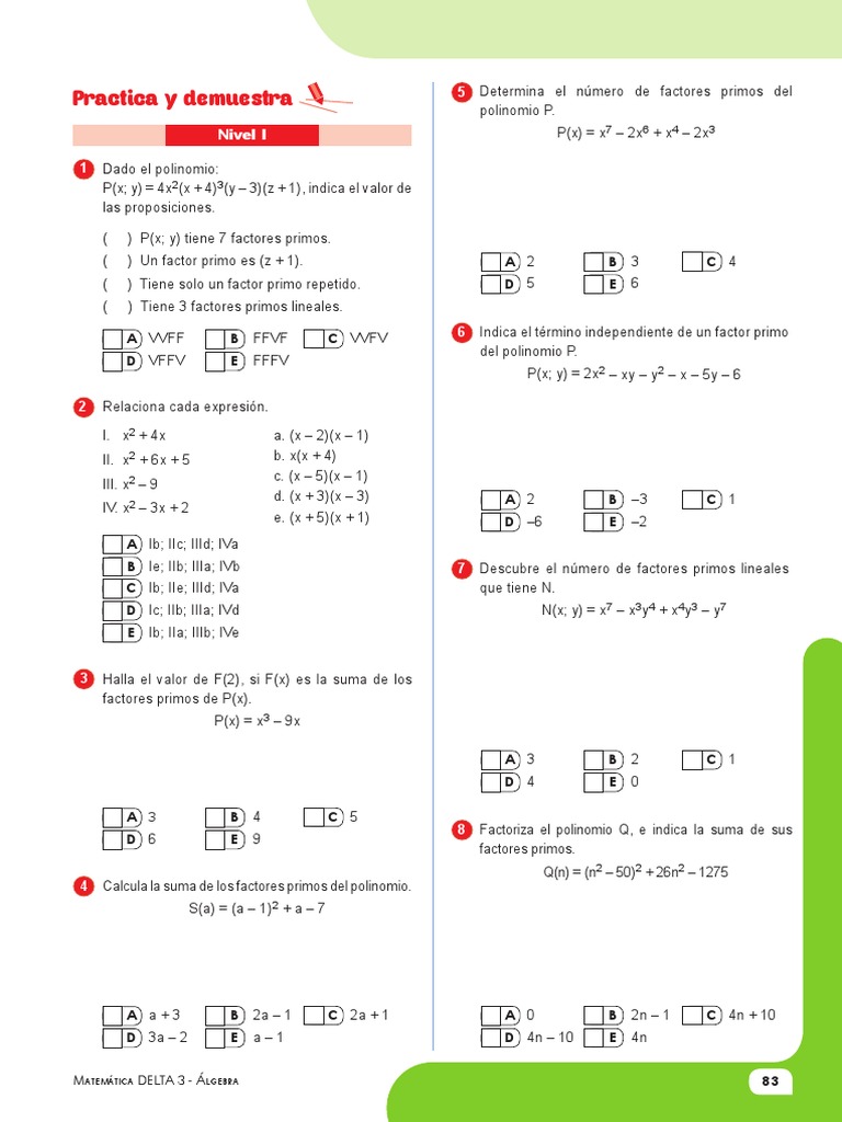 Tarea Factorizacion 1 | PDF | Matemáticas | Álgebra
