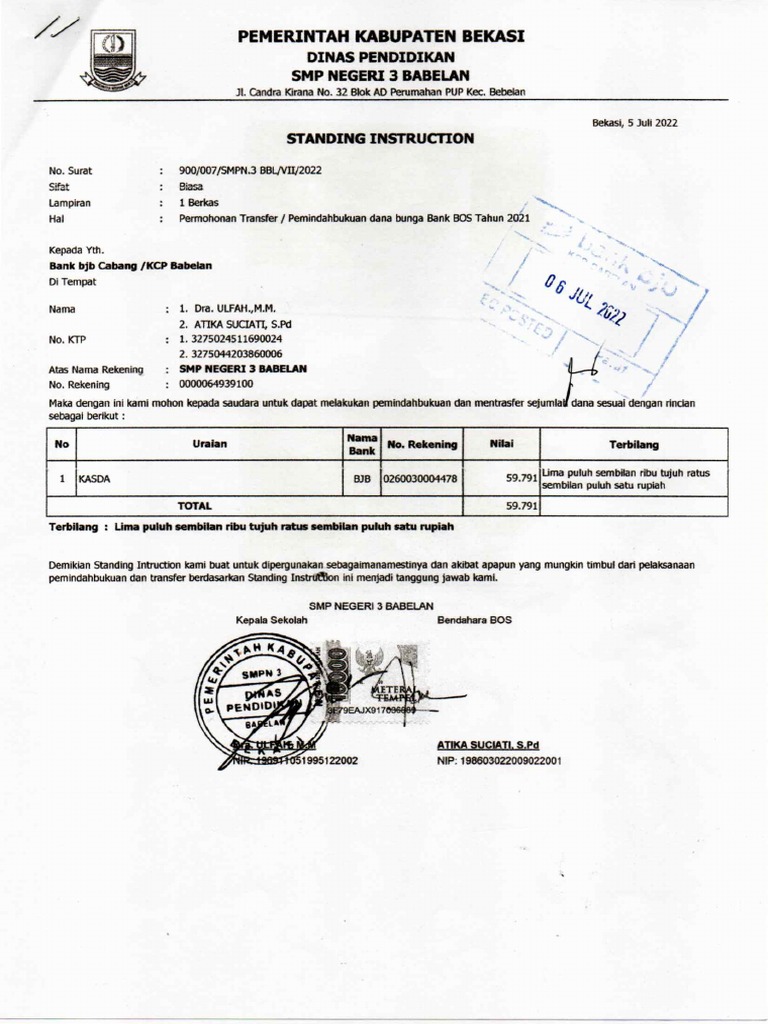 STS Bunga Bank 2021 | PDF