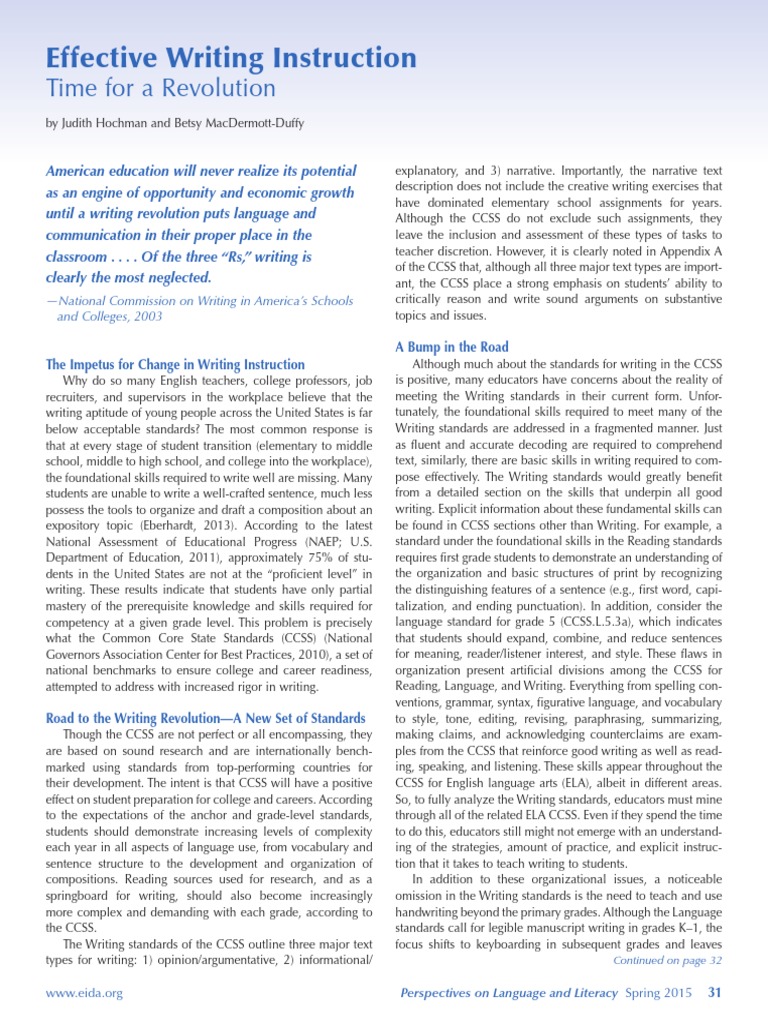 Effective Writing by Judith Hochman | PDF | Reading Comprehension ...