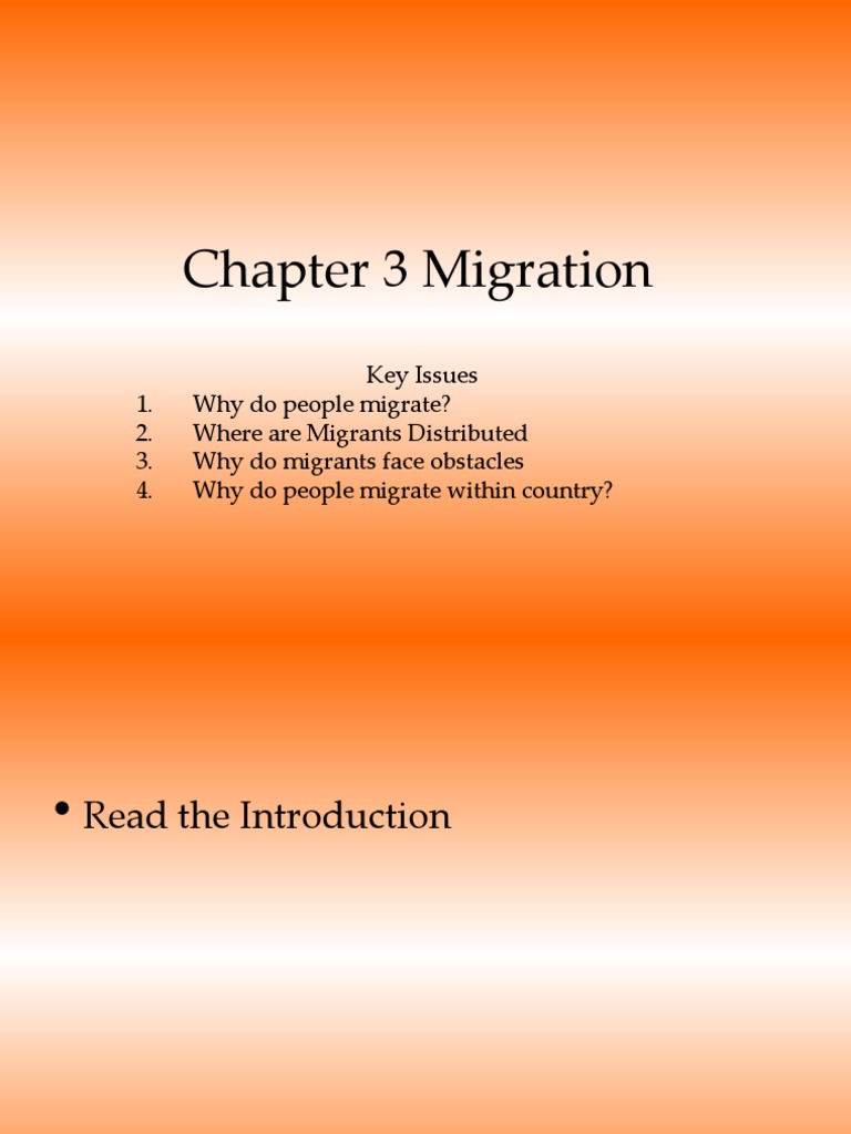 AP Human Geography Chapter 3 Migration Slide 2 | PDF | Human Migration ...