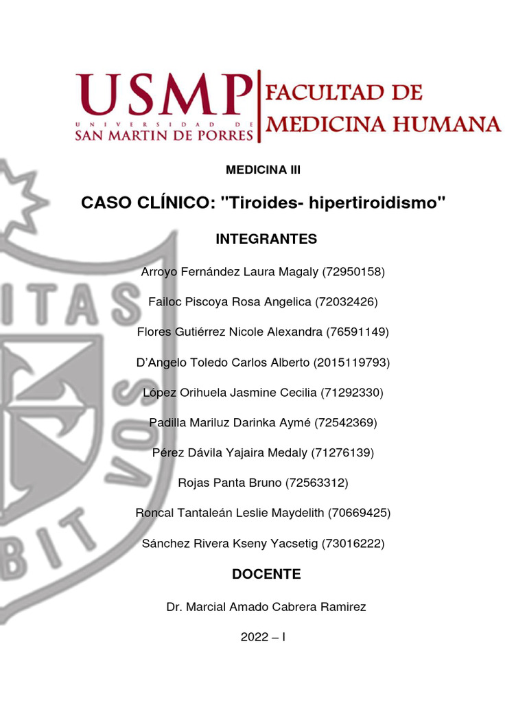 s41 Caso Hipertiroidismo | PDF | Hipertiroidismo | Enfermedades endocrinas.