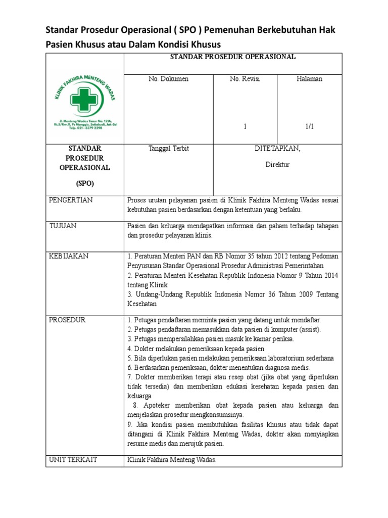 Spo Hak Pasien Dan Spo Ic | PDF