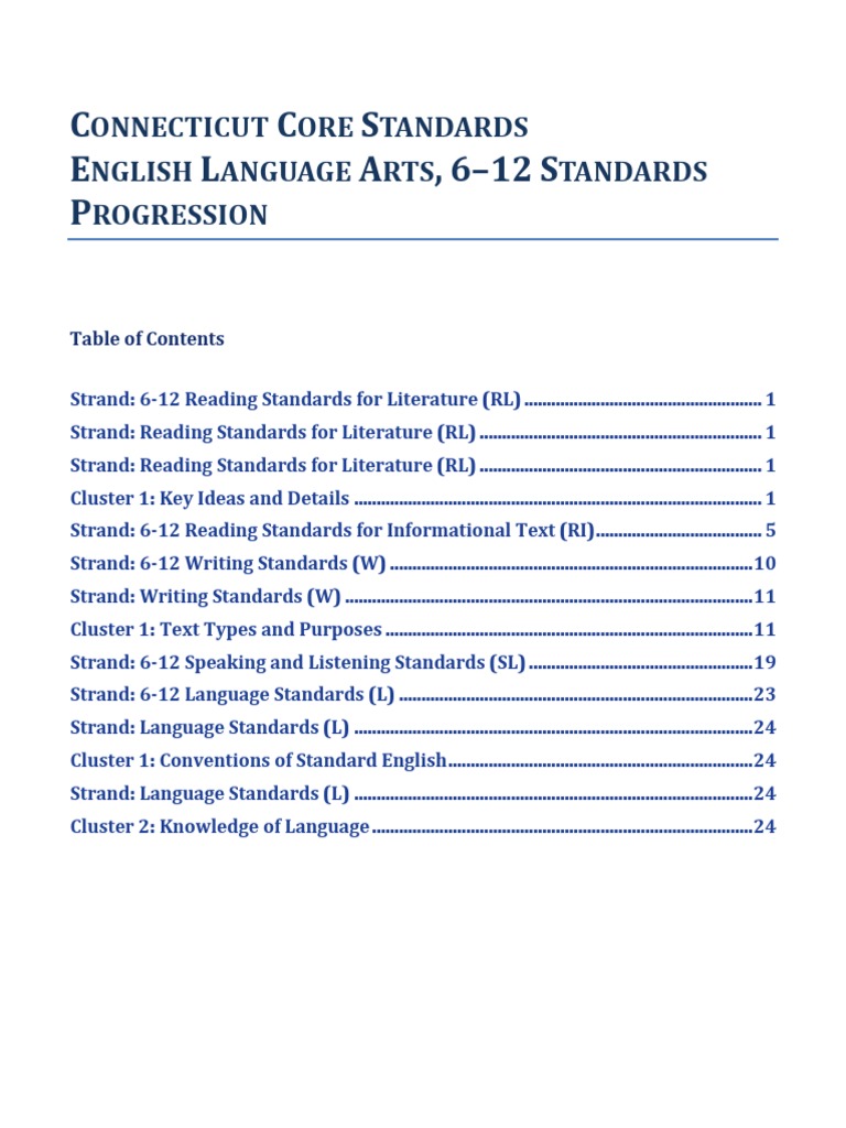 CCS-ELA 6-12 Standards Progression | PDF | Argument | Narration