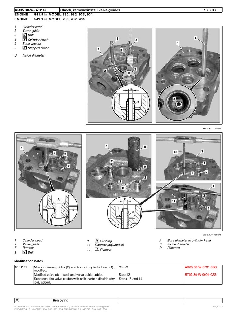 Valve Guide Removal and Installation Guide | PDF | Cylinder (Engine ...