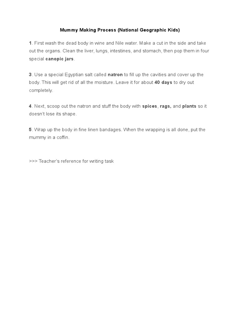 Mummy Making Process | PDF
