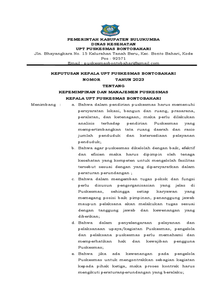 SK Penyusunan Kak KMP | PDF