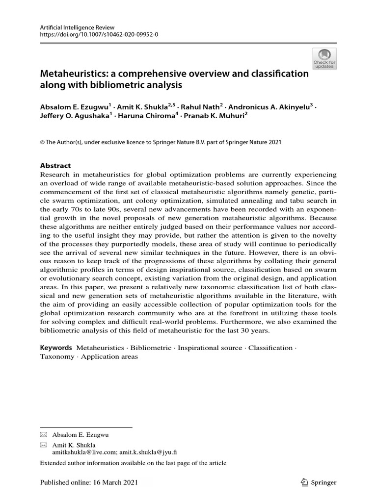 Met A Heuristic S Pdf Metaheuristic Mathematical Optimization