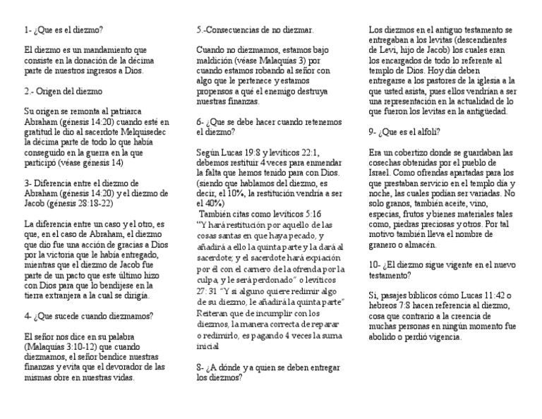 El Diezmo | PDF | Diezmo | Creencia religiosa y doctrina