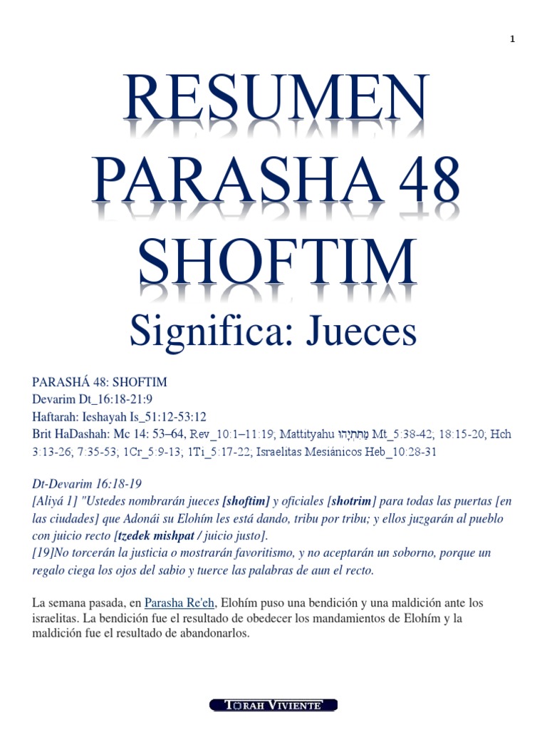 Resumen Parasha 48 Shoftim | PDF | Brujería | Jesús