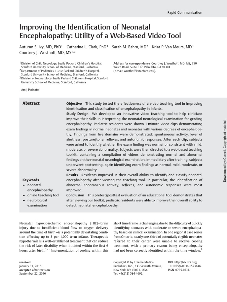 Improving The Identification of Neonatal Web Video | PDF | Neonatology ...