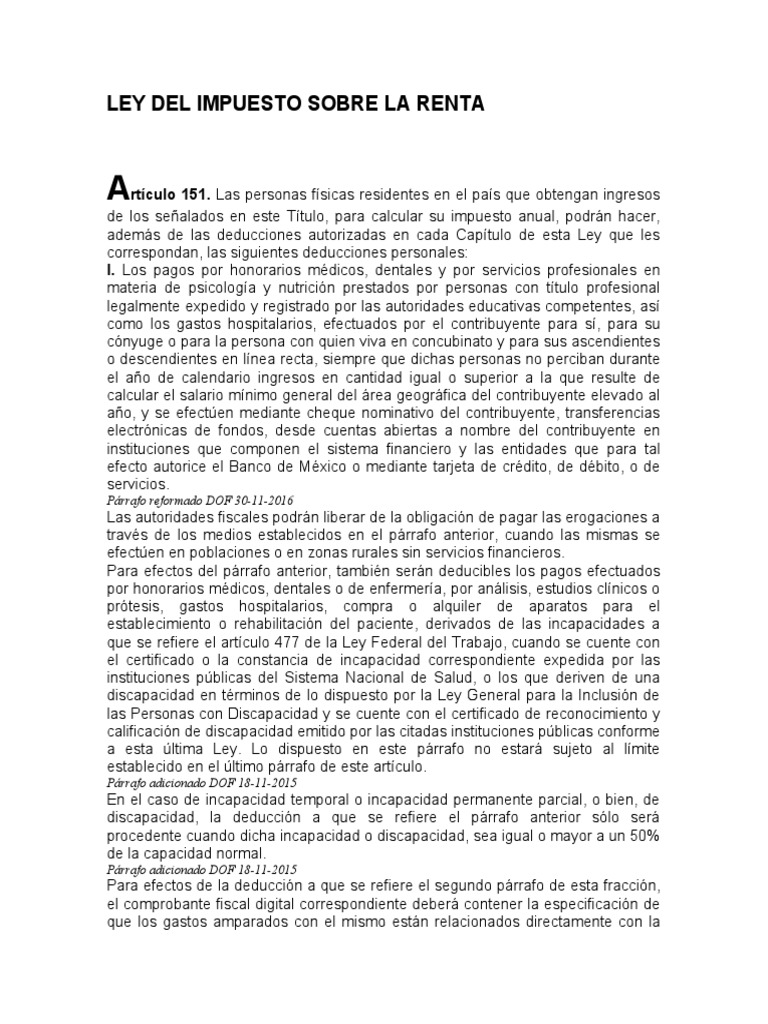 Ley y Reglamento Del Impuesto Sobre La Renta | PDF | Impuesto sobre la renta | Impuestos
