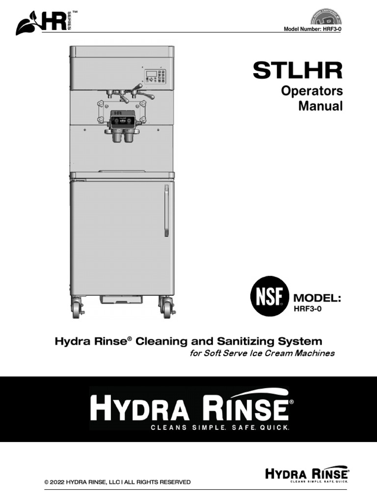 HRF3 Hydra Rinse Operators Manual | PDF | Pump | Valve